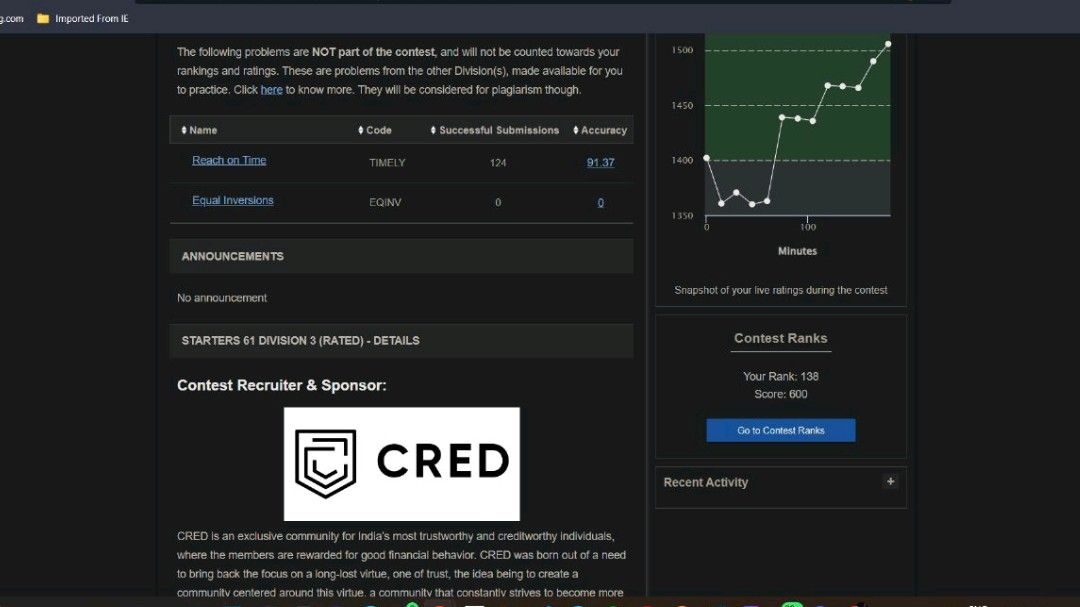 Excited to share my recent progress on CodeChef! | Anurag Kumar Gupta Excited to share my recent progress on CodeChef! | Anurag Kumar Gupta
