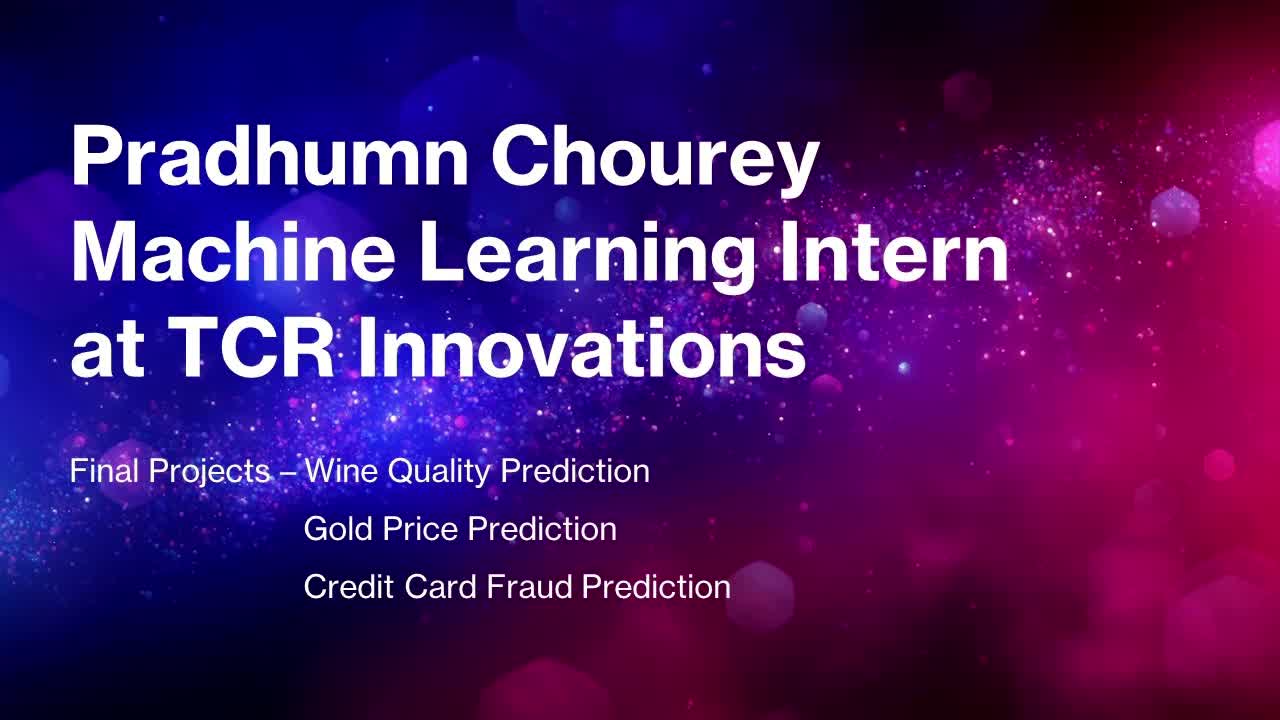 Pradhumn Chourey on LinkedIn: #tcrinnovation #machinelearning #python # ... Pradhumn Chourey on LinkedIn: #tcrinnovation #machinelearning #python # ...