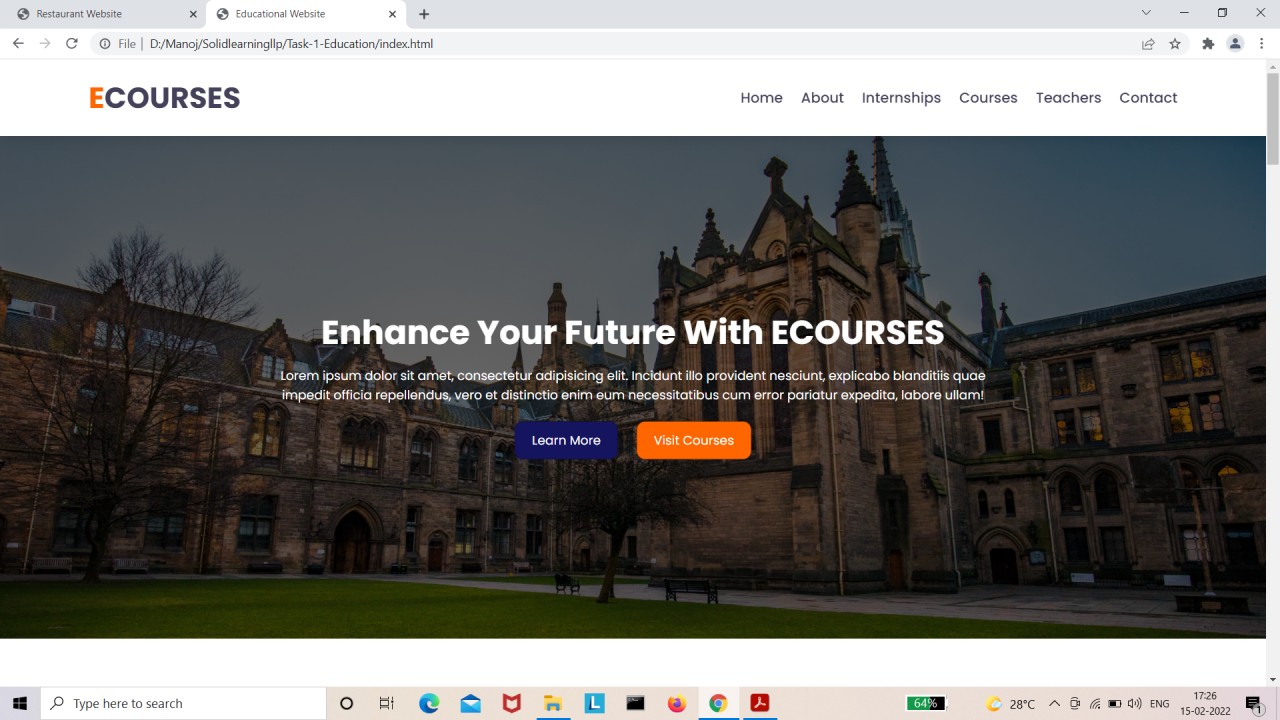 Manoj Kumar on LinkedIn: #task1 #solidlearningllp #webdevelopment # ... Manoj Kumar on LinkedIn: #task1 #solidlearningllp #webdevelopment # ...