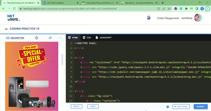 Sandeep Velpula on LinkedIn: # day 26 here I am using HTML, CSS, and ... Sandeep Velpula on LinkedIn: # day 26 here I am using HTML, CSS, and ...