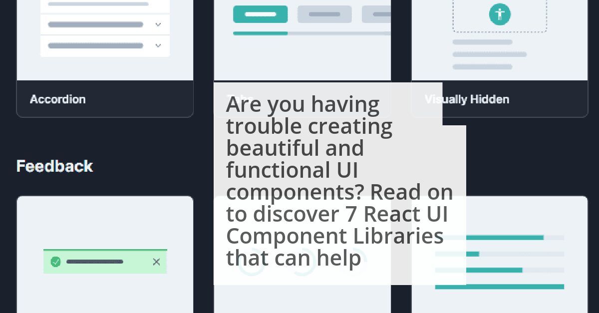 React Jobs on LinkedIn: 7 React UI Component Libraries for Building ... React Jobs on LinkedIn: 7 React UI Component Libraries for Building ...