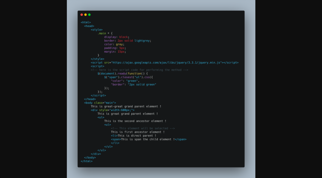Different Javascript Methods: Return Ancestor Elements Different Javascript Methods: Return Ancestor Elements