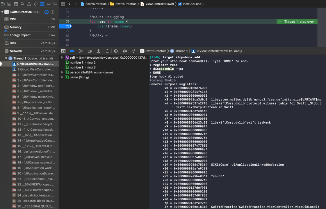 How to display assemble information in Xcode How to display assemble information in Xcode