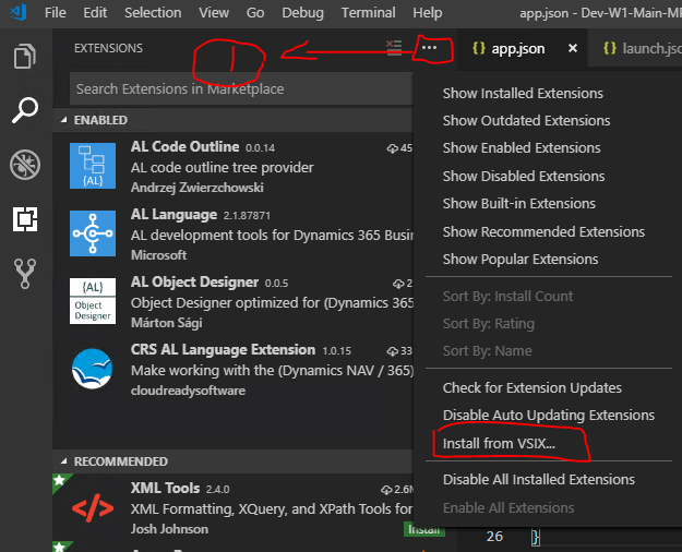 How to install AL Language Extension using VSIX file How to install AL Language Extension using VSIX file
