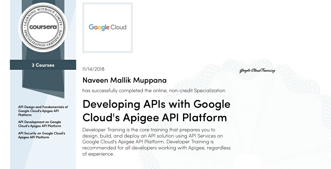 Completed Developing APIs with Google Cloud's Apigee API Platform ... Completed Developing APIs with Google Cloud's Apigee API Platform ...