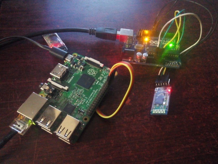 Communicating through Bluetooth between Raspberry Pi and Arduino Communicating through Bluetooth between Raspberry Pi and Arduino