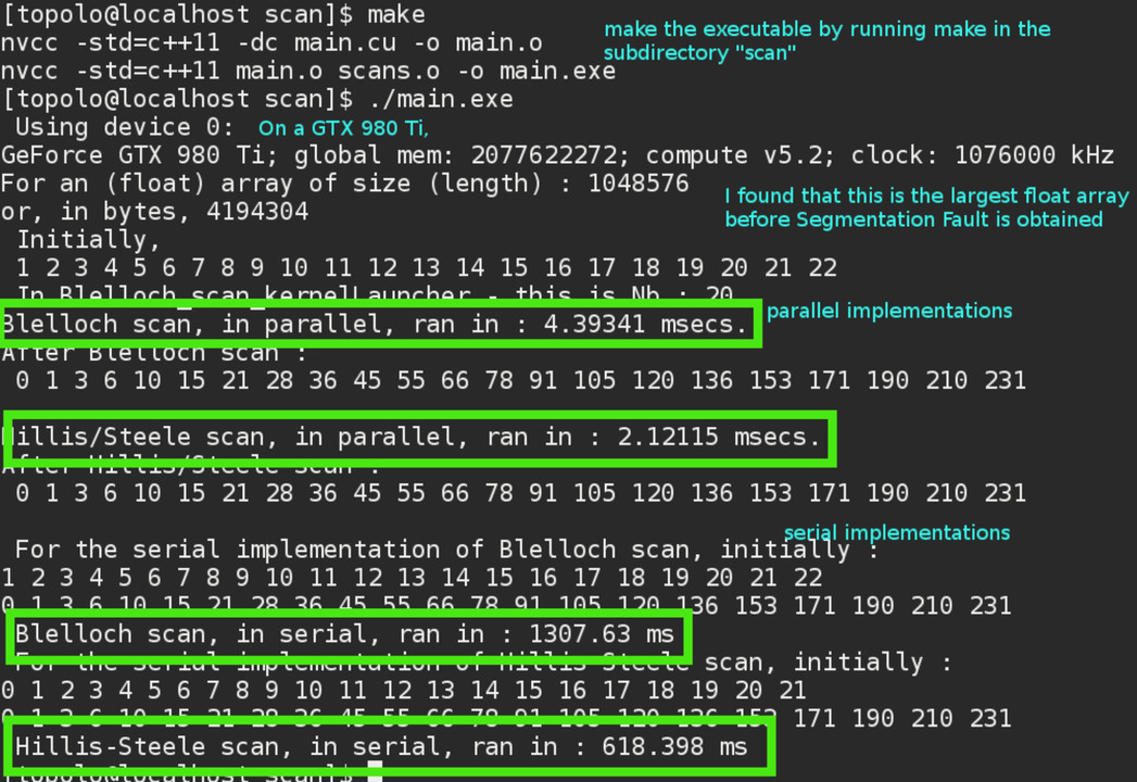 Hillis/Steele and Blelloch (i.e. Prefix) scan(s) methods implemented in ... Hillis/Steele and Blelloch (i.e. Prefix) scan(s) methods implemented in ...