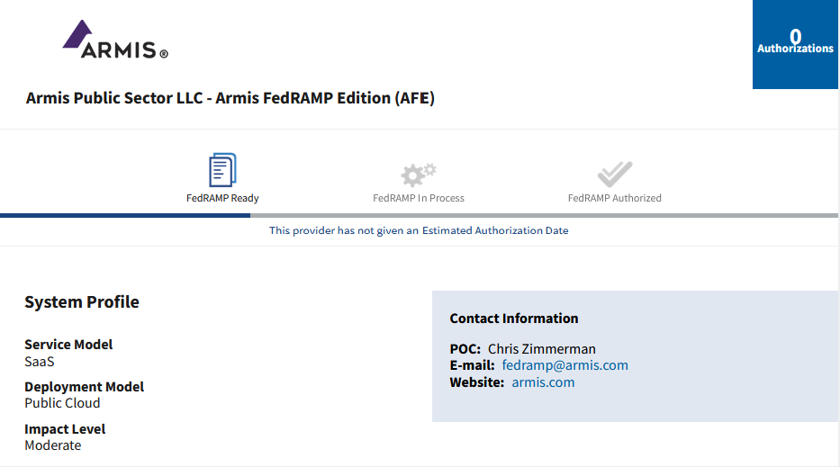 Armis Achieves FedRAMP Ready Status Armis Achieves FedRAMP Ready Status