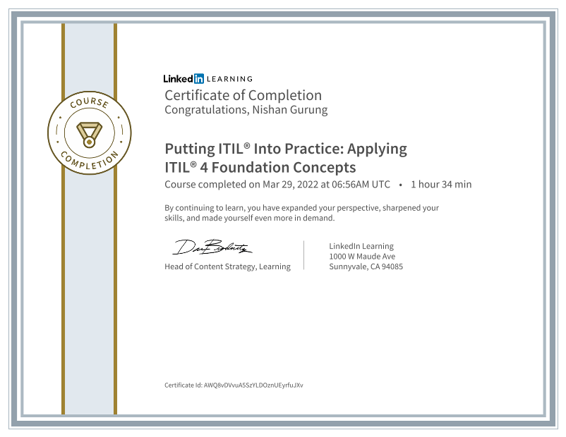 Nishan Gurung on LinkedIn: Certificate of Completion Nishan Gurung on LinkedIn: Certificate of Completion