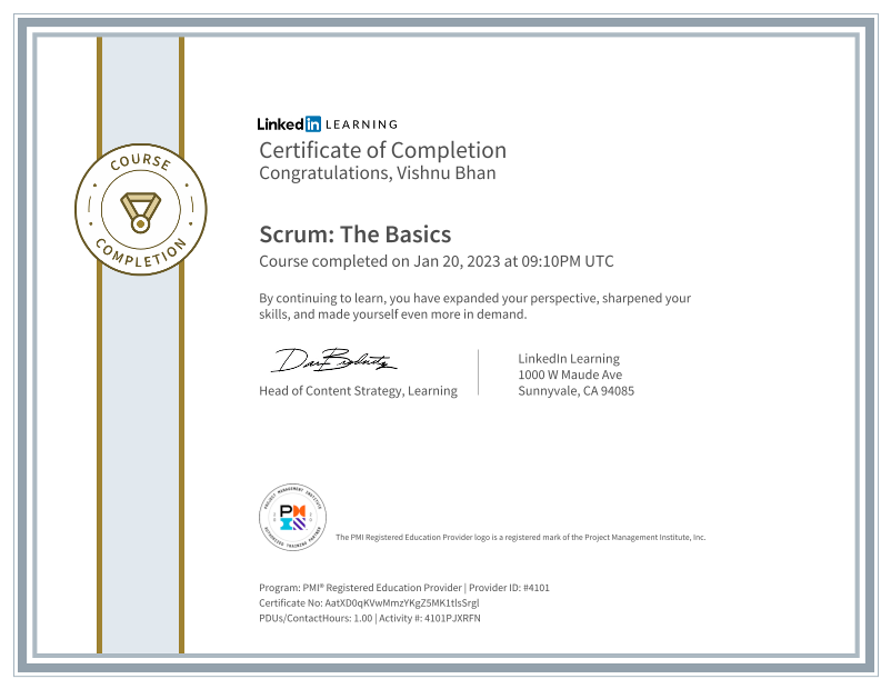 Certificate of Completion | Vishnu B. Certificate of Completion | Vishnu B.