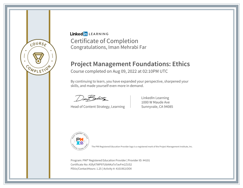 Iman Mehrabi Far on LinkedIn: Certificate of Completion Iman Mehrabi Far on LinkedIn: Certificate of Completion
