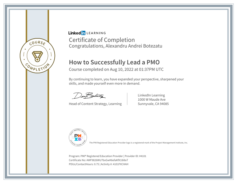 Alexandru Andrei Botezatu on LinkedIn: Certificate of Completion Alexandru Andrei Botezatu on LinkedIn: Certificate of Completion