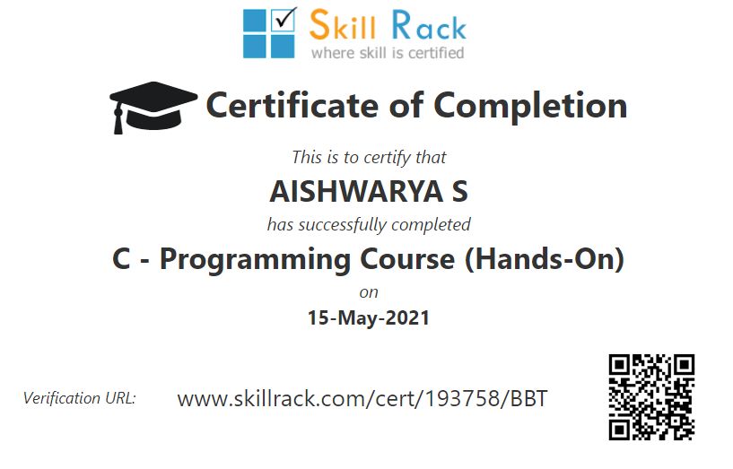 #skillrack #cprogramming | Aishwarya S #skillrack #cprogramming | Aishwarya S