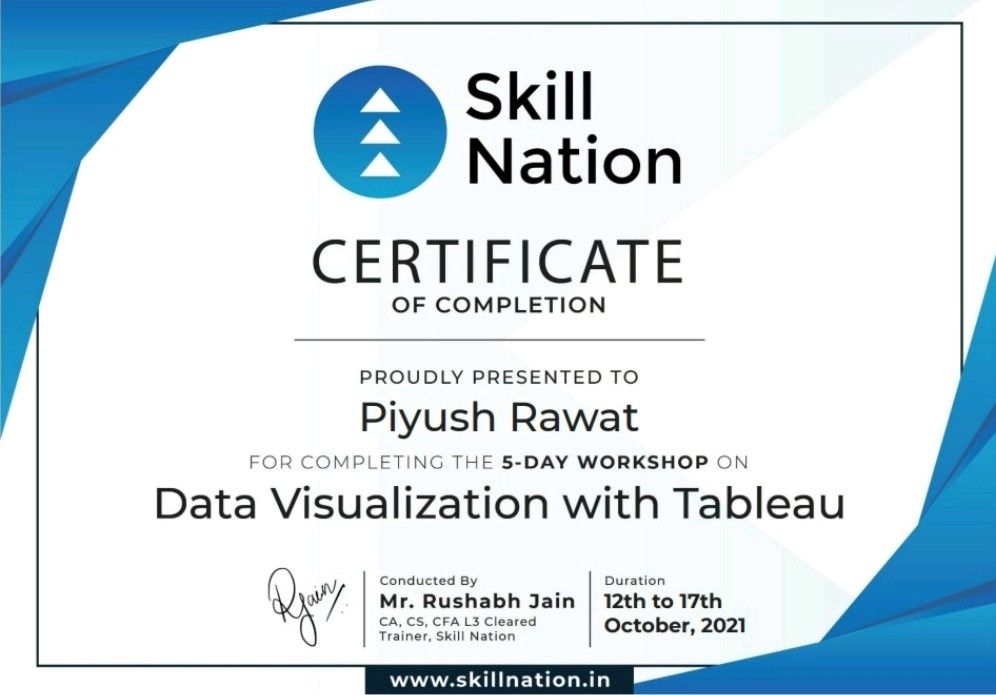 Completed 'Data Visualization with Tableau' workshop by Rushabh Jain π ... Completed 'Data Visualization with Tableau' workshop by Rushabh Jain π ...