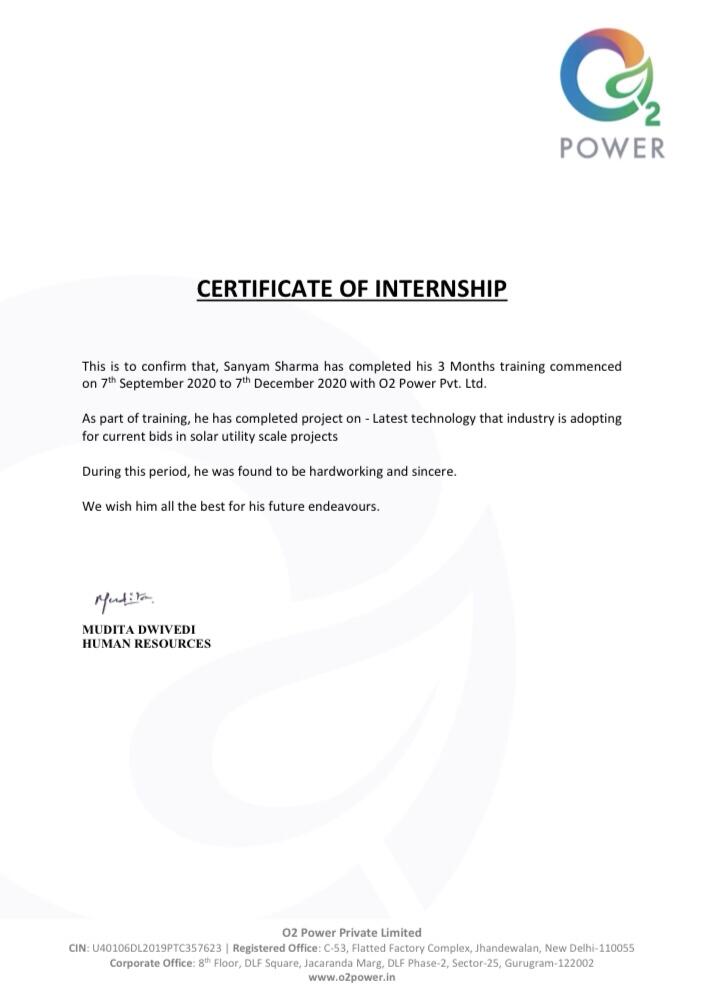 #internship #renewableenergy #solarenergy | Sanyam Sharma #internship #renewableenergy #solarenergy | Sanyam Sharma