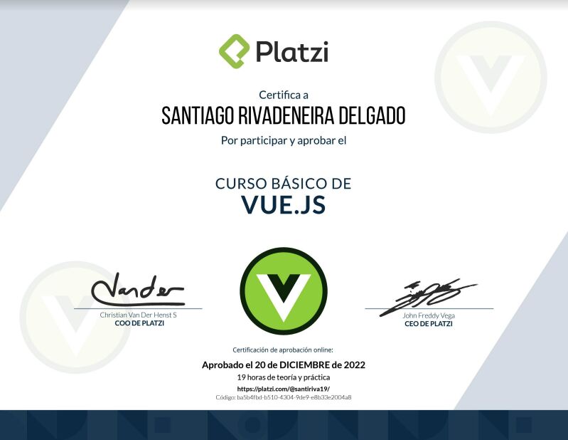 Santiago Rivadeneira Delgado on LinkedIn: #platzi #javascript #vuejs # ... Santiago Rivadeneira Delgado on LinkedIn: #platzi #javascript #vuejs # ...