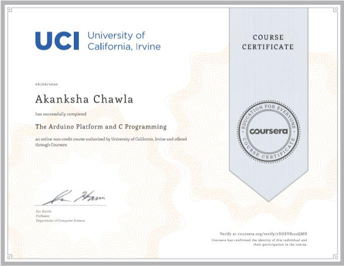 Akanksha Chawla on LinkedIn: #certificateofcompletion #arduino # ... Akanksha Chawla on LinkedIn: #certificateofcompletion #arduino # ...