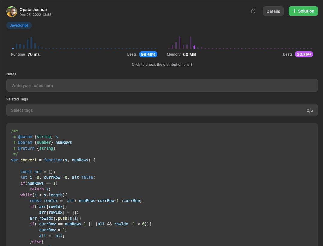 Joshua Opata on LinkedIn: Leetcode Zigzag Conversion https://lnkd.in ... Joshua Opata on LinkedIn: Leetcode Zigzag Conversion https://lnkd.in ...