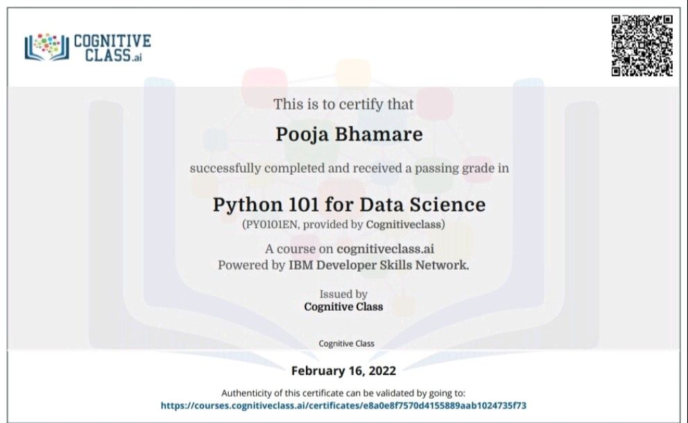 Pooja Bhamare on LinkedIn: #python #ibm Pooja Bhamare on LinkedIn: #python #ibm