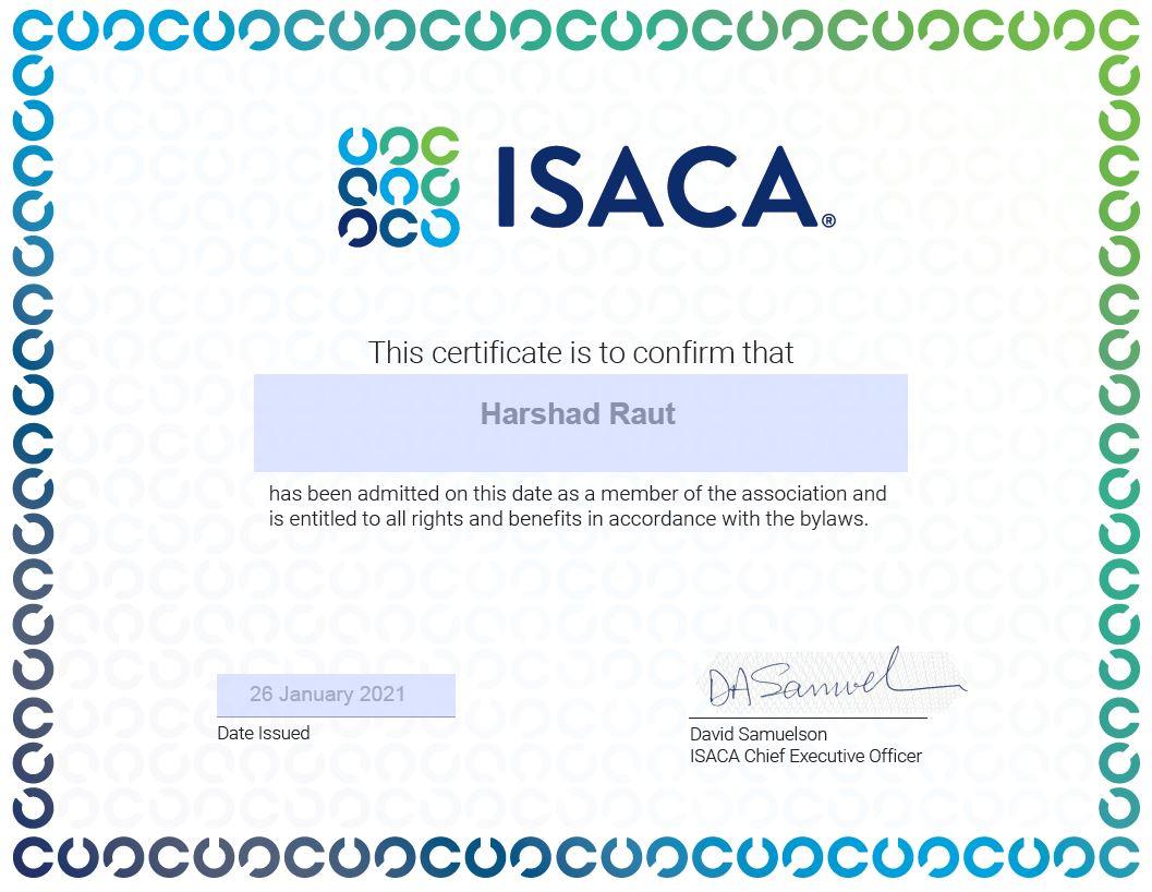 Harshad Raut CISA CISM on LinkedIn: Step1 Completed. Next CISM.. & CISA ... Harshad Raut CISA CISM on LinkedIn: Step1 Completed. Next CISM.. & CISA ...