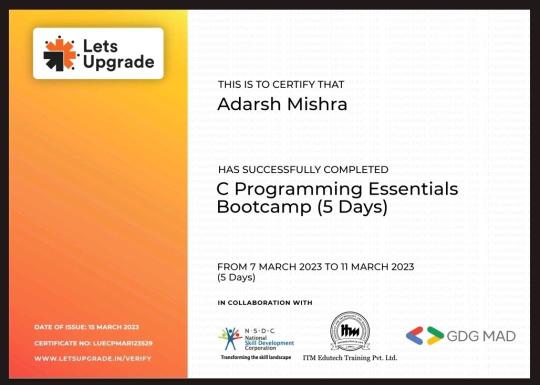 ADARSH MISHRA on LinkedIn: #share #programming #bootcamp #letsupgrade ADARSH MISHRA on LinkedIn: #share #programming #bootcamp #letsupgrade