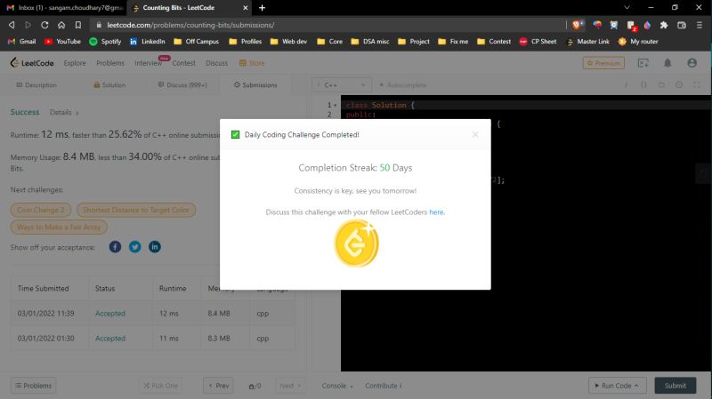 Sangam Choudhary on LinkedIn: #leetcode #dsa #consistency Sangam Choudhary on LinkedIn: #leetcode #dsa #consistency