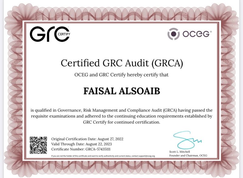 Faisal M. Alsoaib. GRCP,GRCA,IPMP,PMP® on LinkedIn: Just got a new ... Faisal M. Alsoaib. GRCP,GRCA,IPMP,PMP® on LinkedIn: Just got a new ...