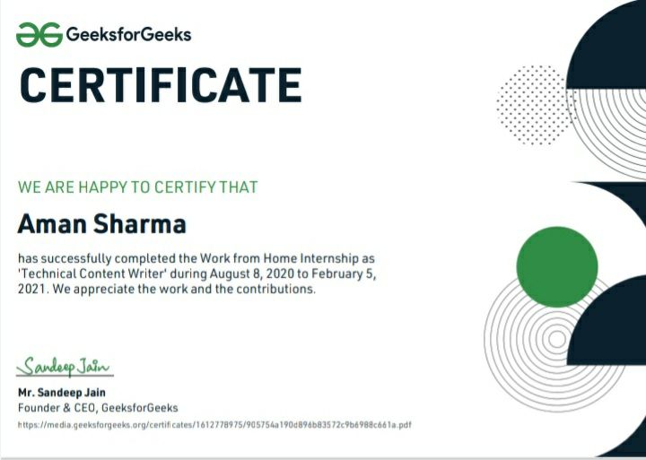 #internship #geeksforgeeks | Aman Sharma | 29 comments #internship #geeksforgeeks | Aman Sharma | 29 comments