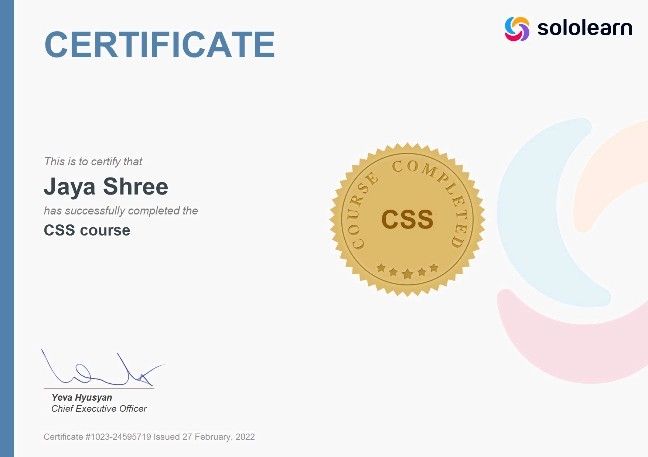 Jayashree Gopi on LinkedIn: I got a certificate for Jayashree Gopi on LinkedIn: I got a certificate for