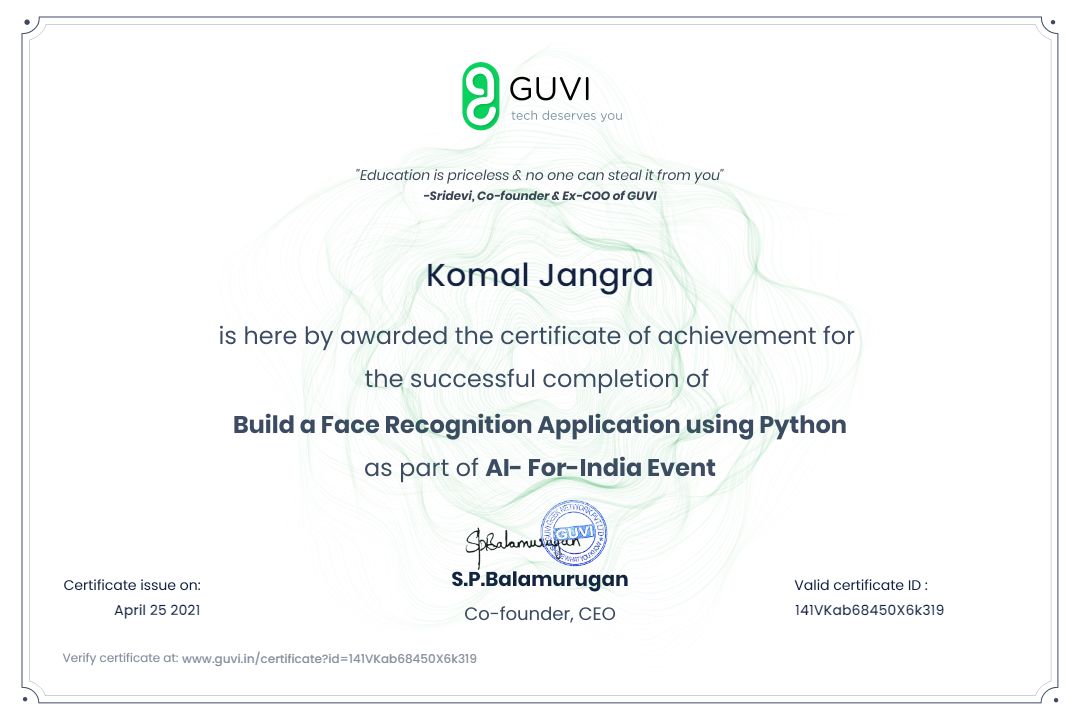 Komal Jangra on LinkedIn: #face #python Komal Jangra on LinkedIn: #face #python