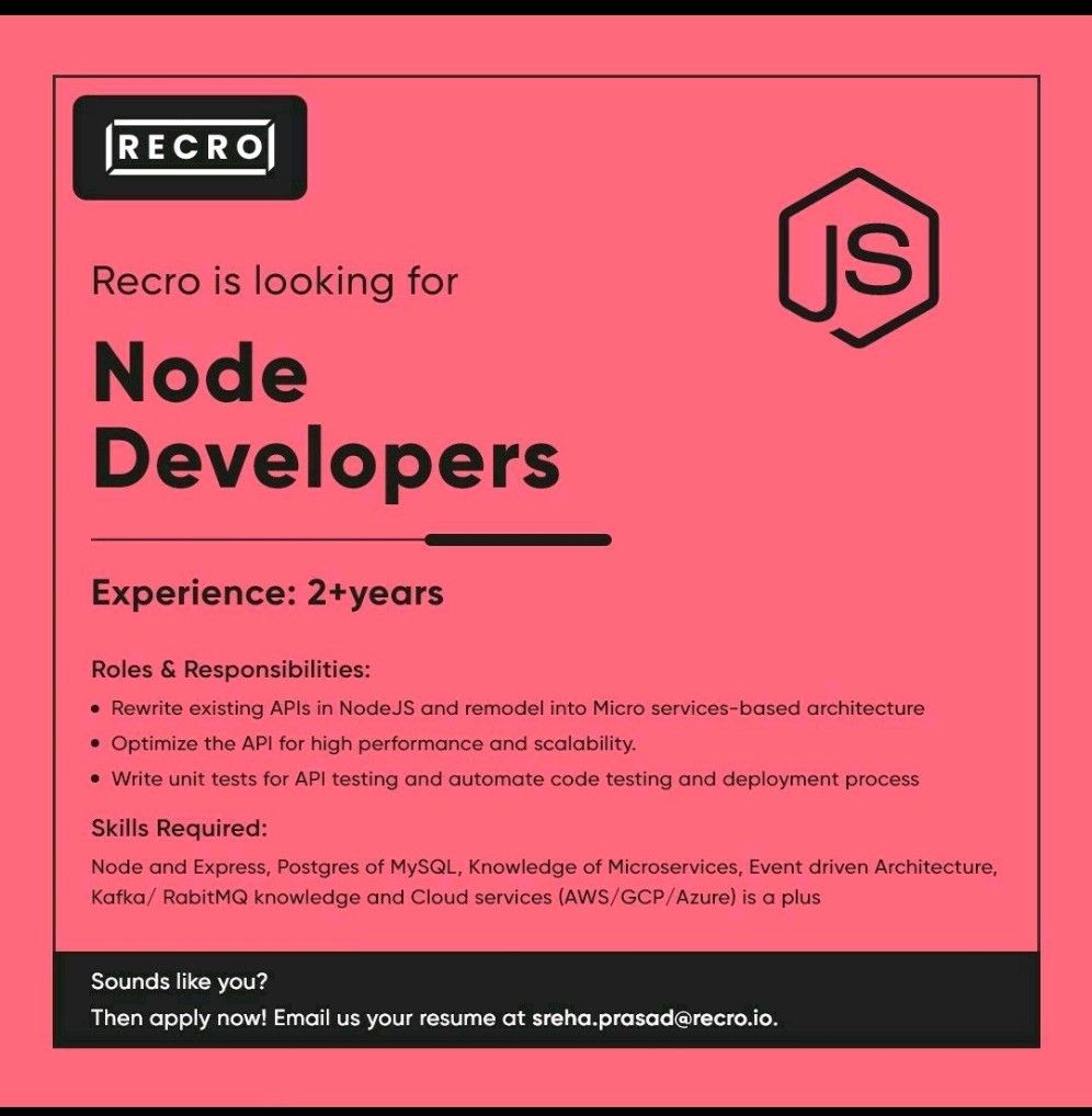 Tanisha G. on LinkedIn: #nodejs #nodejsdeveloper #hiring #hiringnow # ... Tanisha G. on LinkedIn: #nodejs #nodejsdeveloper #hiring #hiringnow # ...