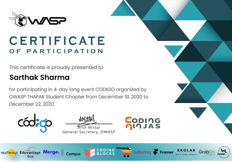 Sarthak Sharma on LinkedIn: #owasp Sarthak Sharma on LinkedIn: #owasp