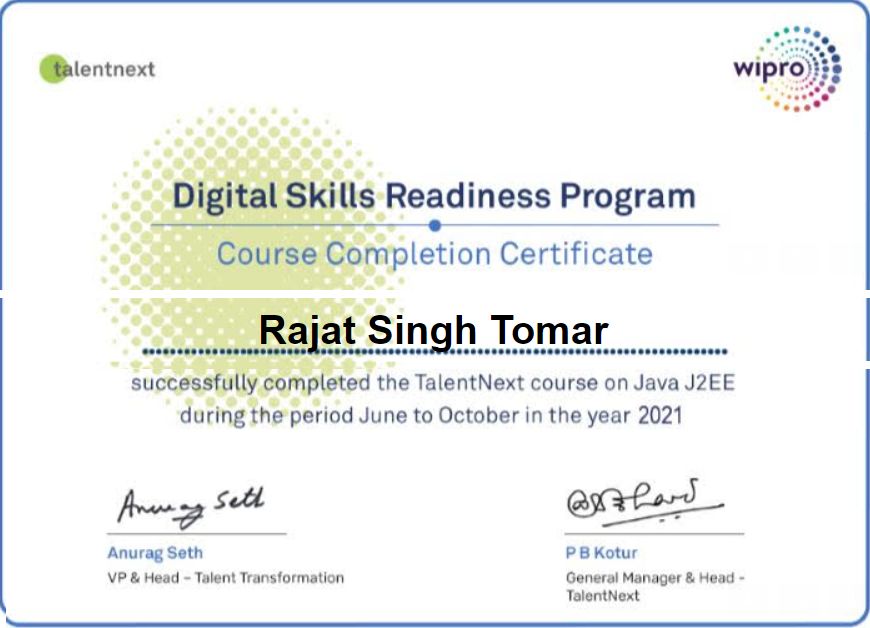 Rajat Singh Tomar on LinkedIn: #talentnext #wipro Rajat Singh Tomar on LinkedIn: #talentnext #wipro