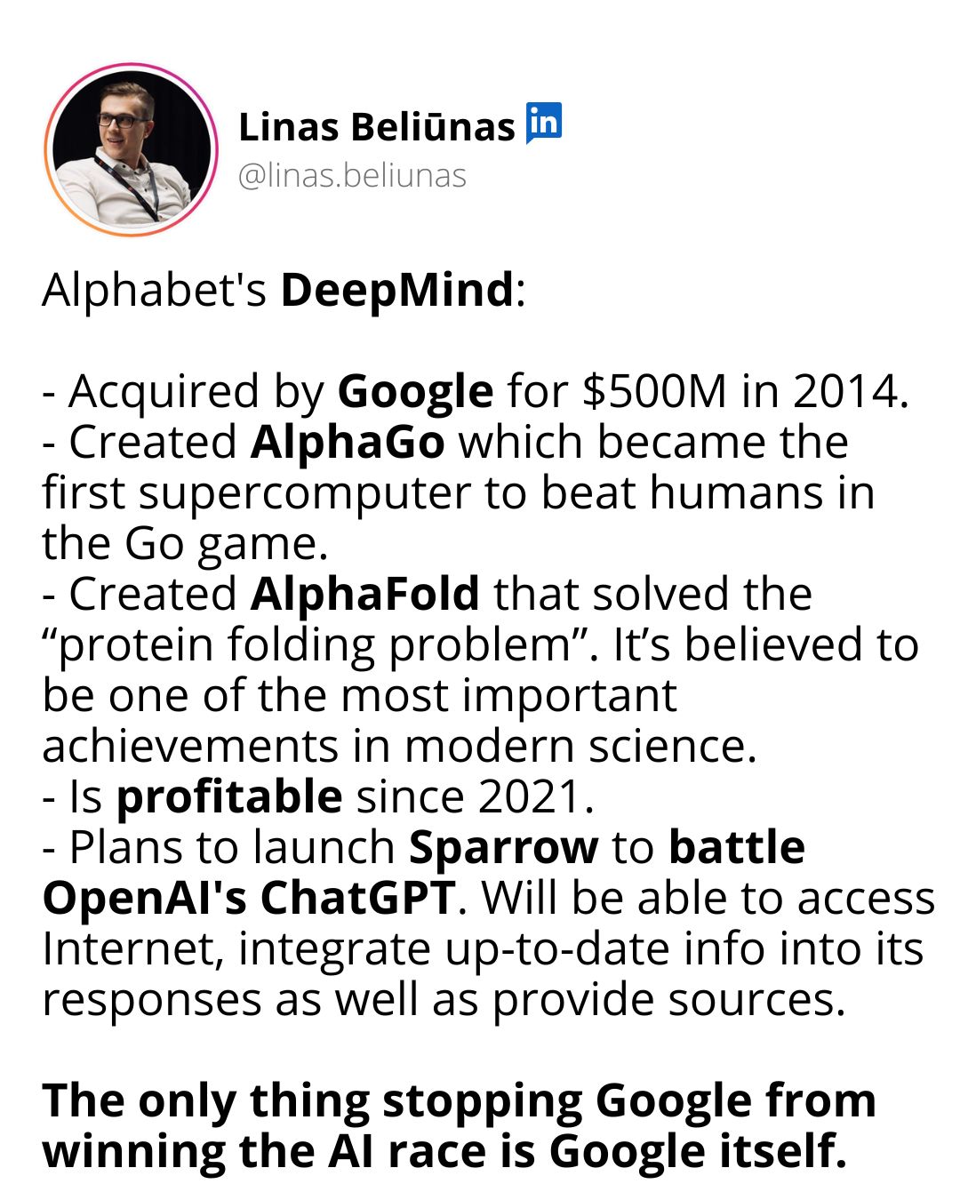 Hasnain Ali Mirza LinkedIn: #deepmind #ai #innovation #chatgpt #deepmind Hasnain Ali Mirza LinkedIn: #deepmind #ai #innovation #chatgpt #deepmind