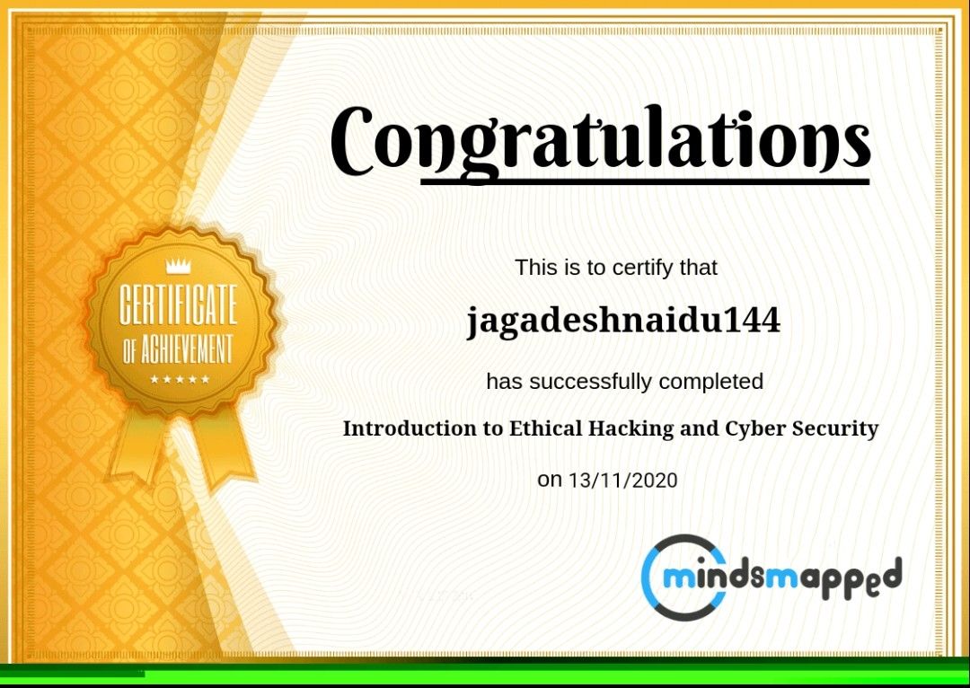 Jagadeesh . on LinkedIn: Successfully Completed Ethical Hacking ... Jagadeesh . on LinkedIn: Successfully Completed Ethical Hacking ...