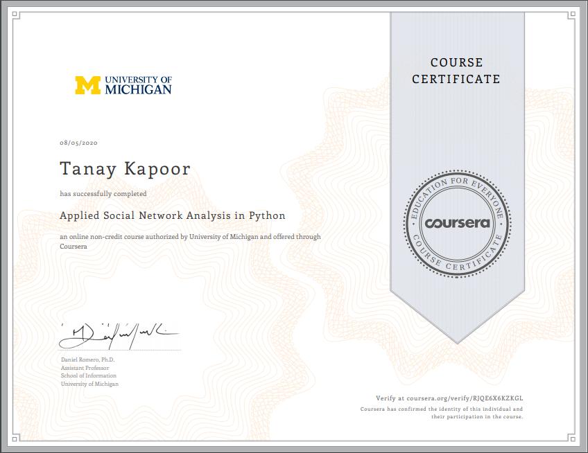 Tanay Kapoor on LinkedIn: Applied Social Network Analysis in Python by ... Tanay Kapoor on LinkedIn: Applied Social Network Analysis in Python by ...