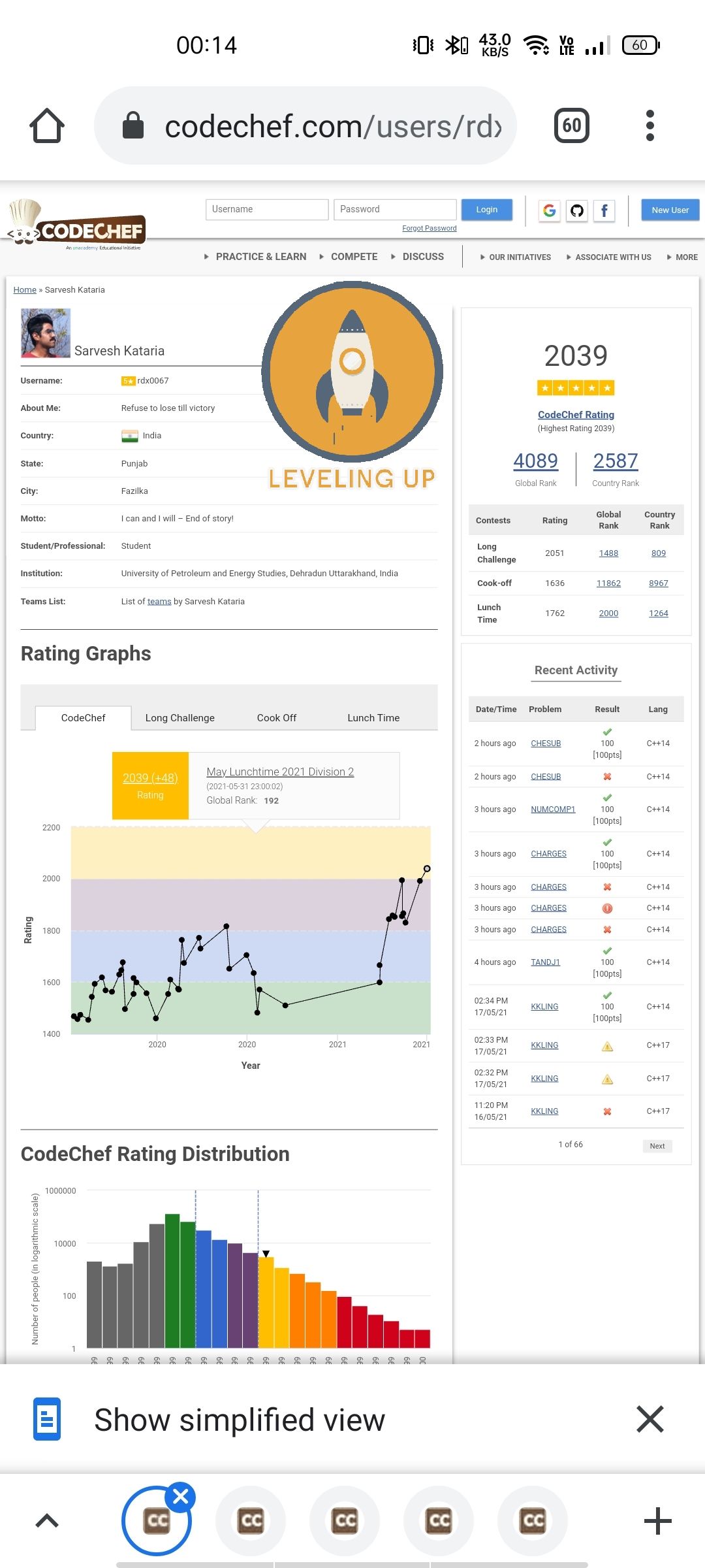 SARVESH KATARIA on LinkedIn: #competitiveprogramming #codechef #upes # ... SARVESH KATARIA on LinkedIn: #competitiveprogramming #codechef #upes # ...