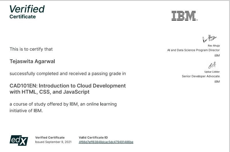 Tejaswita Agarwal on LinkedIn: #edx #ibm #html #css #javascript #cloud ... Tejaswita Agarwal on LinkedIn: #edx #ibm #html #css #javascript #cloud ...