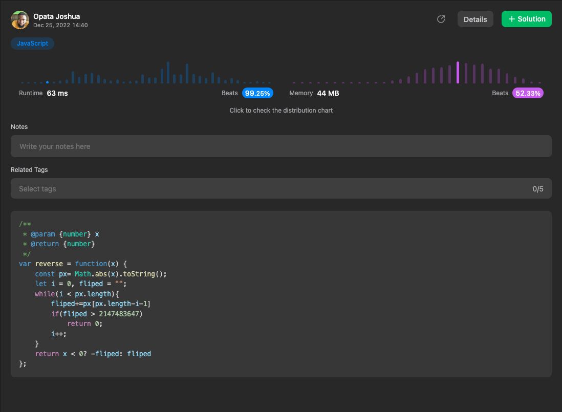 Joshua Opata on LinkedIn: Leetcode: Reverse Integer https://lnkd.in ... Joshua Opata on LinkedIn: Leetcode: Reverse Integer https://lnkd.in ...