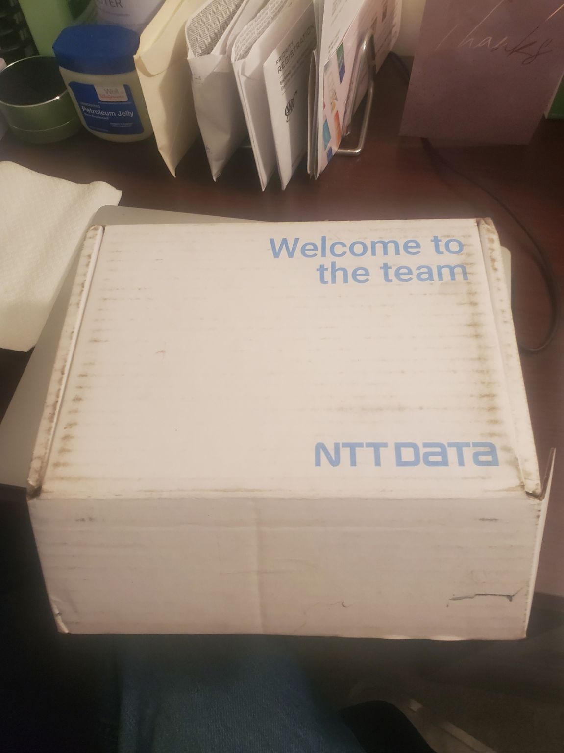 I received my welcome kit today from NTT Data Services. Feels very good ... I received my welcome kit today from NTT Data Services. Feels very good ...