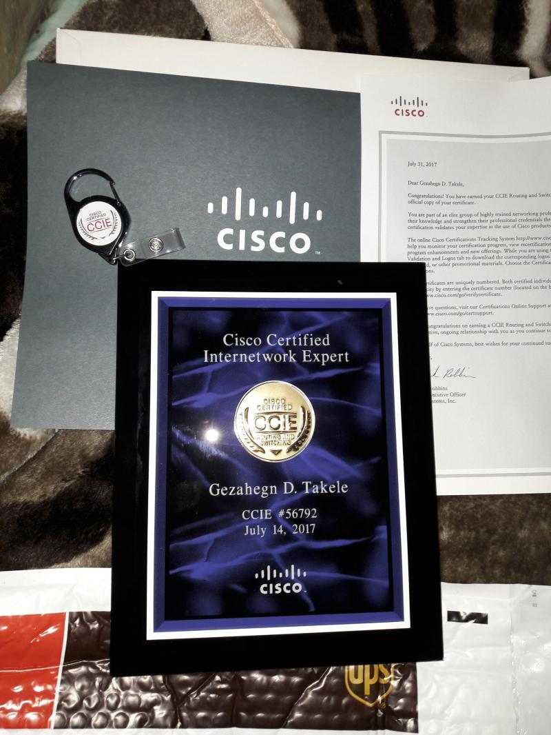 Gezahegn Demas Takele on LinkedIn: Finally my CCIE Plaque has arrived ... Gezahegn Demas Takele on LinkedIn: Finally my CCIE Plaque has arrived ...
