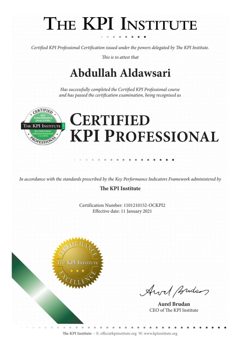 Abdullah Aldawsari, MBA, PfMP®, PMP®, RMP®, P3O®, C-KPIP® on LinkedIn ... Abdullah Aldawsari, MBA, PfMP®, PMP®, RMP®, P3O®, C-KPIP® on LinkedIn ...