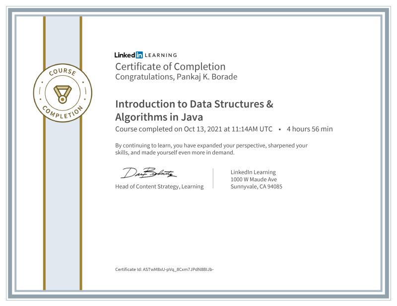 Pankaj K. Borade on LinkedIn: #java #linkedinlearning #dsa # ... Pankaj K. Borade on LinkedIn: #java #linkedinlearning #dsa # ...