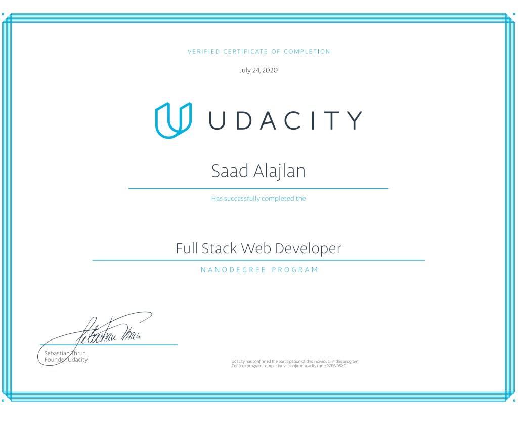 Saad Alajlan on LinkedIn: #udacity #fullstackdeveloper | 10 comments Saad Alajlan on LinkedIn: #udacity #fullstackdeveloper | 10 comments
