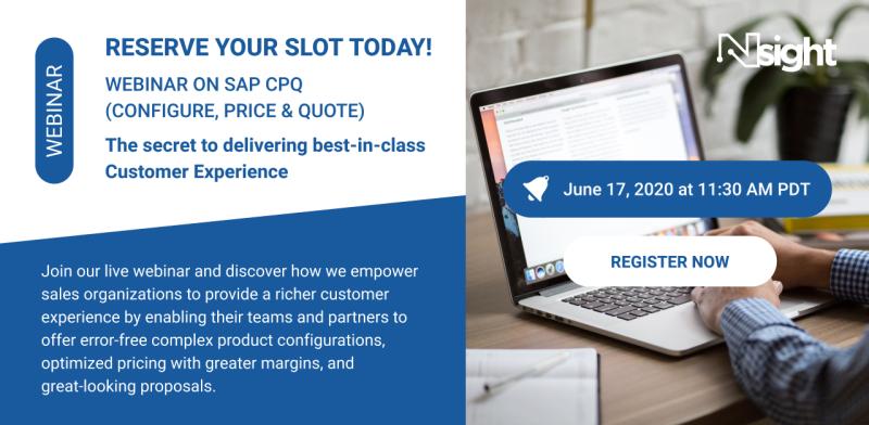Dheeraj Kumar Ramasahayam on LinkedIn: LIVE SAP CPQ WEBINAR - BY NSIGHT Dheeraj Kumar Ramasahayam on LinkedIn: LIVE SAP CPQ WEBINAR - BY NSIGHT