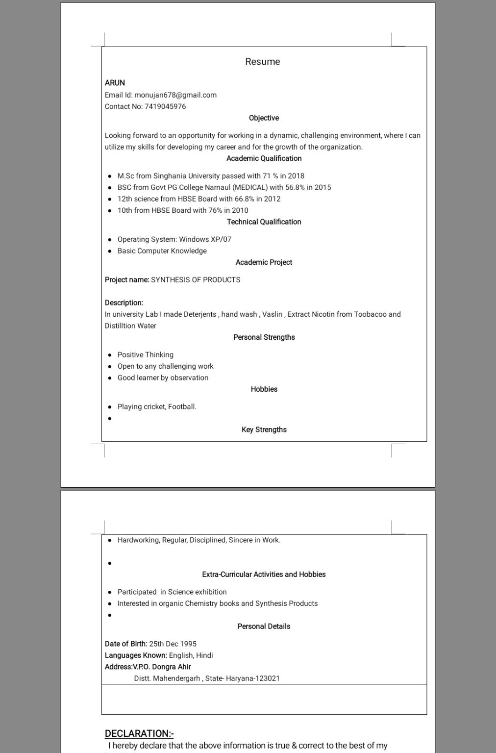 Arun kumar on LinkedIn: I am Arun kumar i have completed msc chemistry ... Arun kumar on LinkedIn: I am Arun kumar i have completed msc chemistry ...