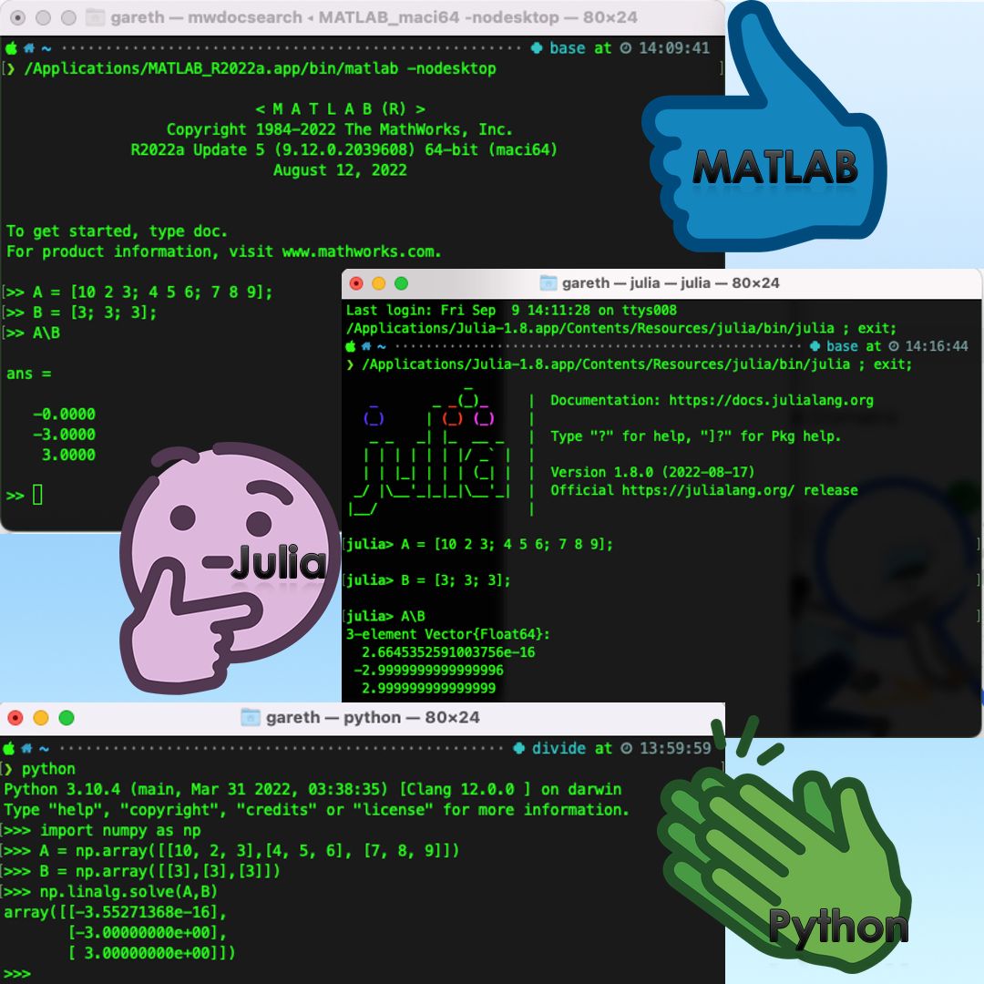 Gareth Thomas on LinkedIn: #matlab #python #numpy #julialang | 105 comments Gareth Thomas on LinkedIn: #matlab #python #numpy #julialang | 105 comments