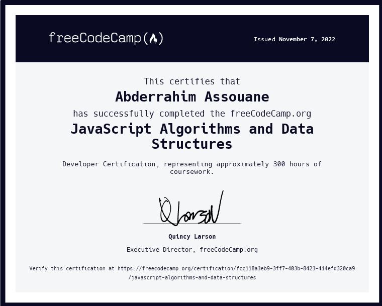 I’m happy to share that I’ve obtained a new certification: JavaScript ... I’m happy to share that I’ve obtained a new certification: JavaScript ...