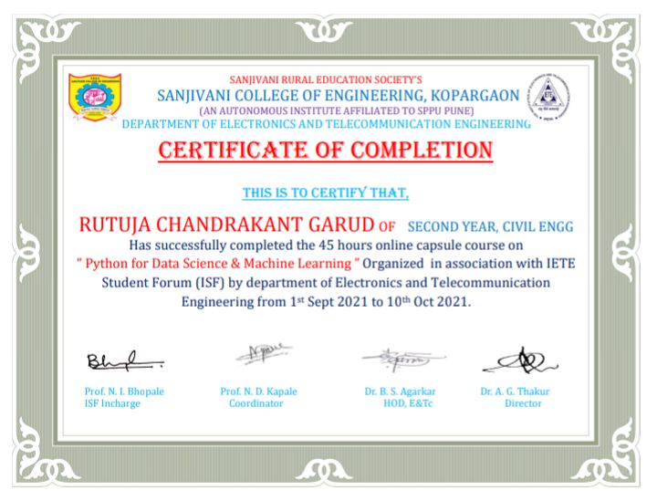 Rutuja Garud on LinkedIn: #python #ml #ds Rutuja Garud on LinkedIn: #python #ml #ds