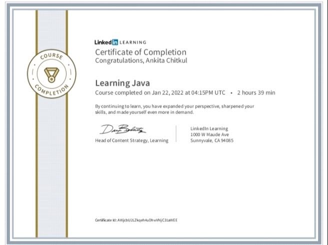 Ankita Chitkul on LinkedIn: #learningjava Ankita Chitkul on LinkedIn: #learningjava